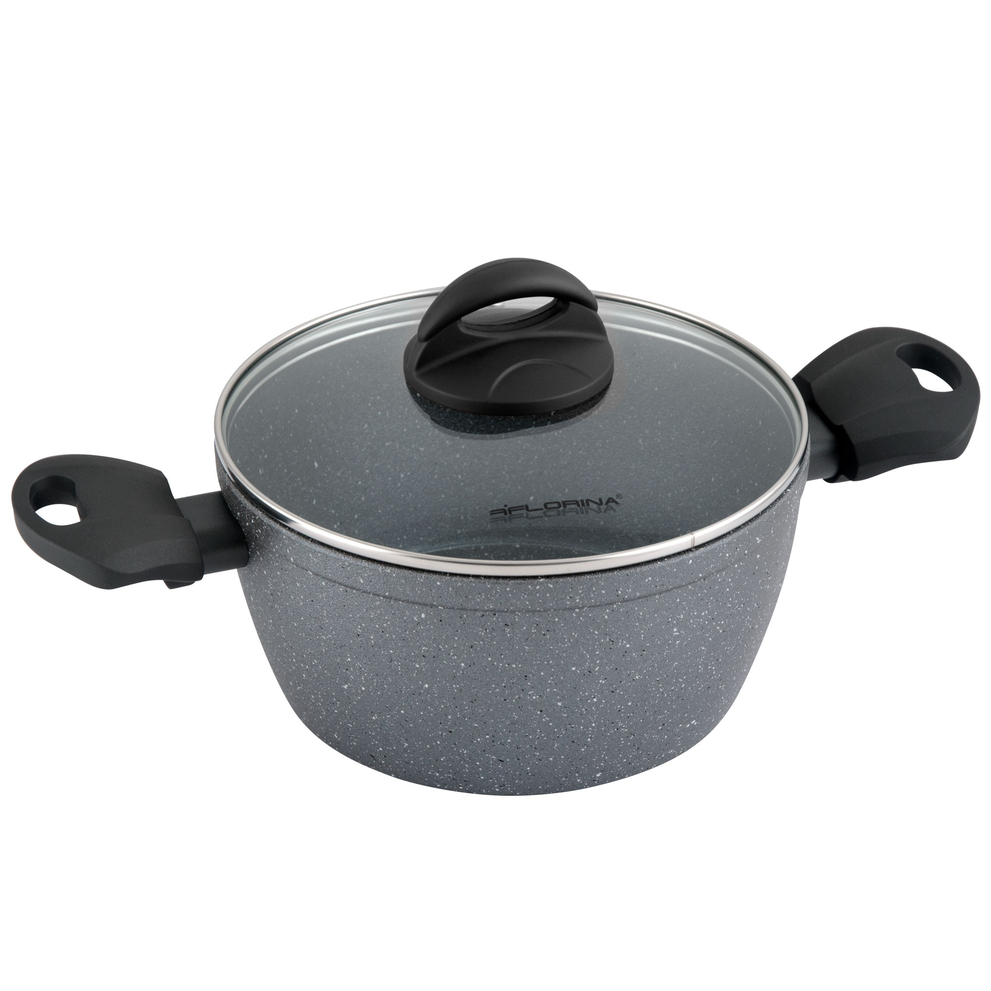 Florina Lava Stone Cazuela Alta Inducción 20cm, 2,4 L, Aluminio, Tapa ...