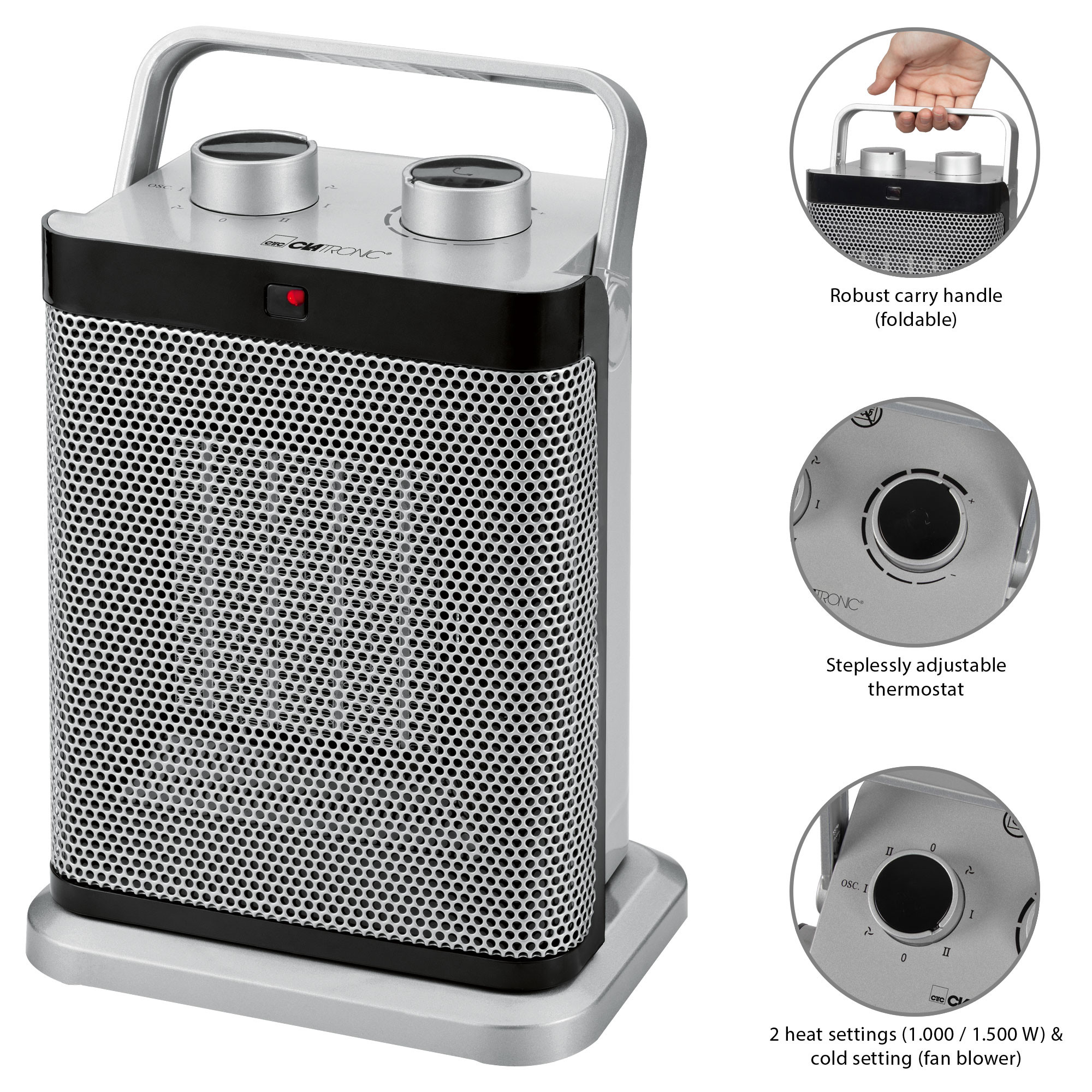 Clatronic Calefactor Cerámico oscilante HL 3631
