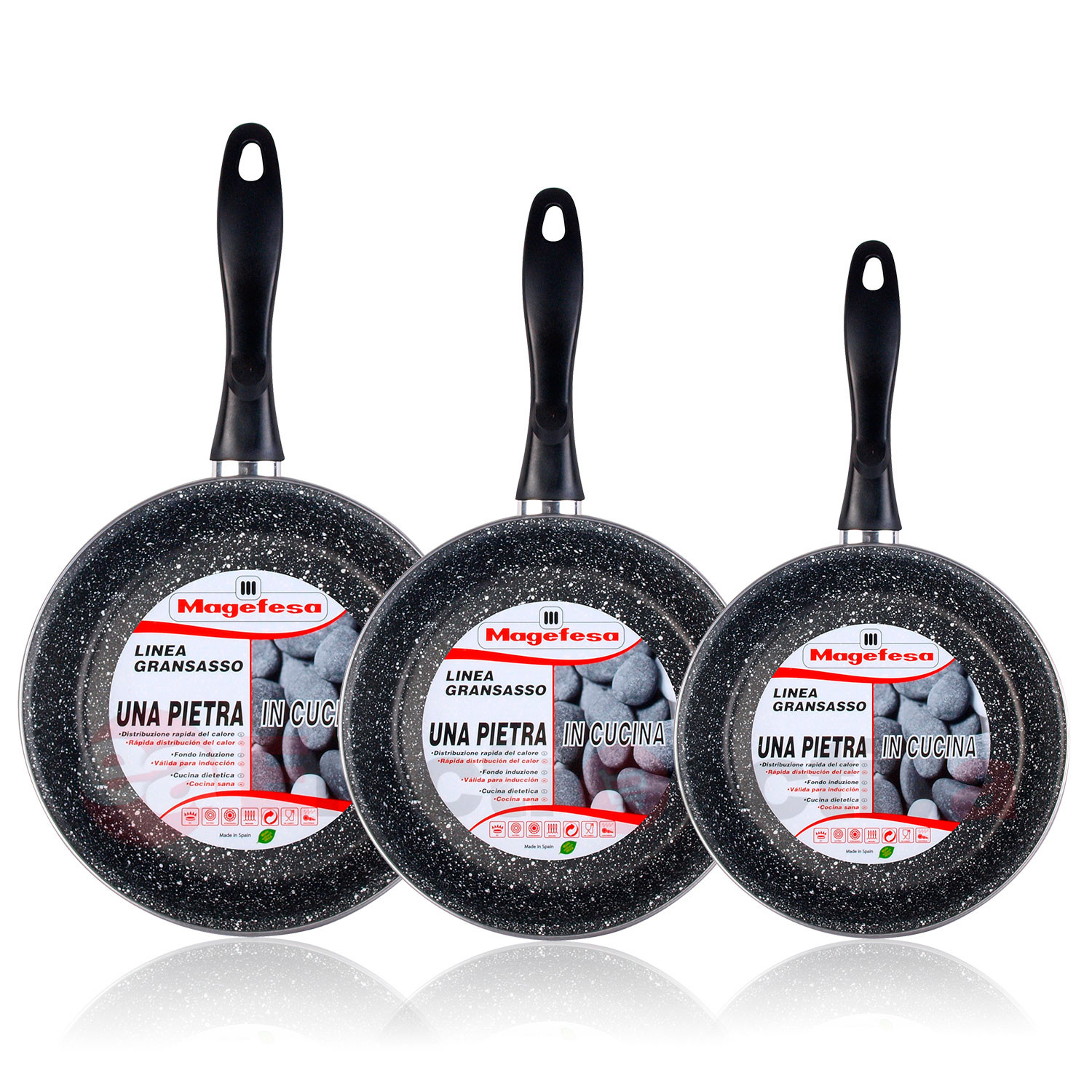 Magefesa K2 Gransasso Set Juego 3 Sartenes 20-24-28 cm
